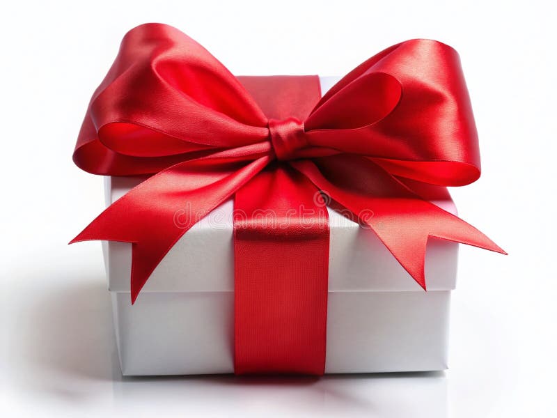 Exquisite Red Ribbon Gift Box a Stunning Visual for Holiday Birthday or ...
