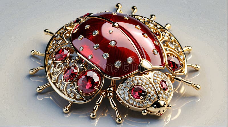 Exquisite Ruby Robotic Ladybug Stock Illustration - Illustration of ...