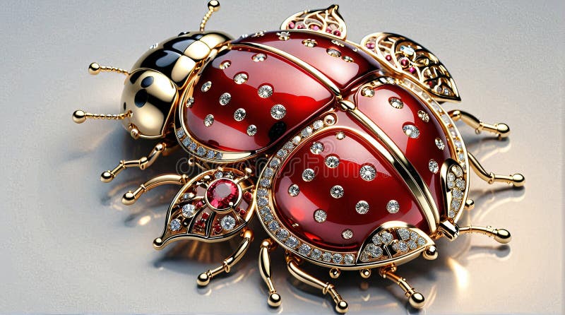 Exquisite Ruby Robotic Ladybug Stock Illustration - Illustration of ...