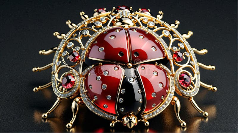 Exquisite Ruby Robotic Ladybug Stock Illustration - Illustration of ...