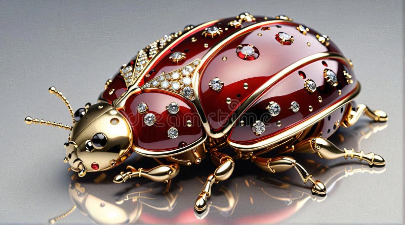 Exquisite Ruby Robotic Ladybug Stock Illustration - Illustration of ...