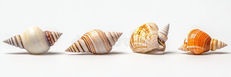 Exquisite Seashells with Intricate Patterns a Collection of Four ...
