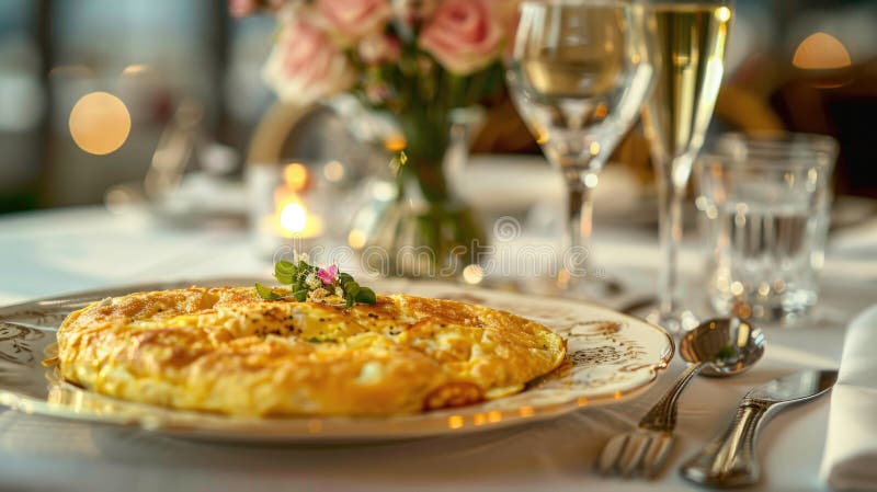 Exquisite Serving of Omelette for Breakfast in a Luxury Restaurant. the ...