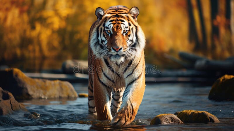 Exquisite Siberian Tiger, an Apex Predator in Pristine Wilderness Stock ...