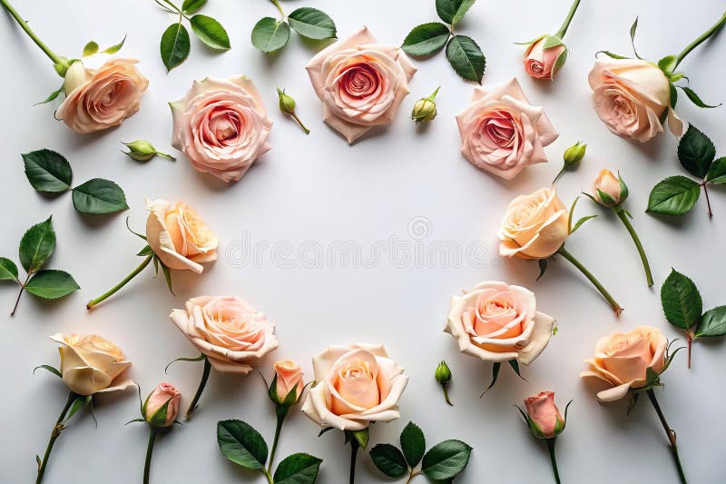 Elegant Rose Silhouette Framework: a Stunning Flat Lay Design for ...