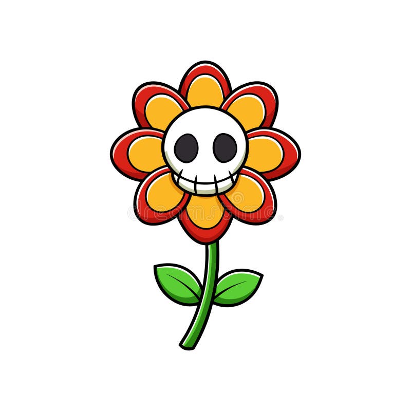 Exquisite Skeleton Flower Bright Artwork Stock Illustration ...