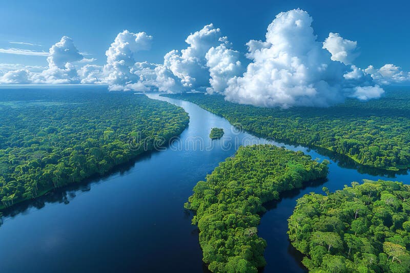Exquisite Snapshot Panoramic View of the Amazon Rainforest and River ...