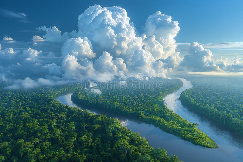 Exquisite Snapshot Panoramic View of the Amazon Rainforest and River ...