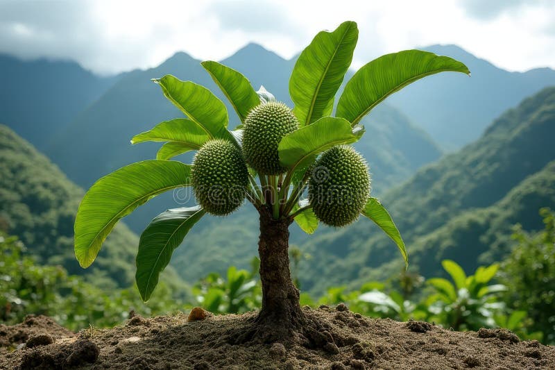 Exquisite Soursop Tree at a High Altitude Stock Illustration ...