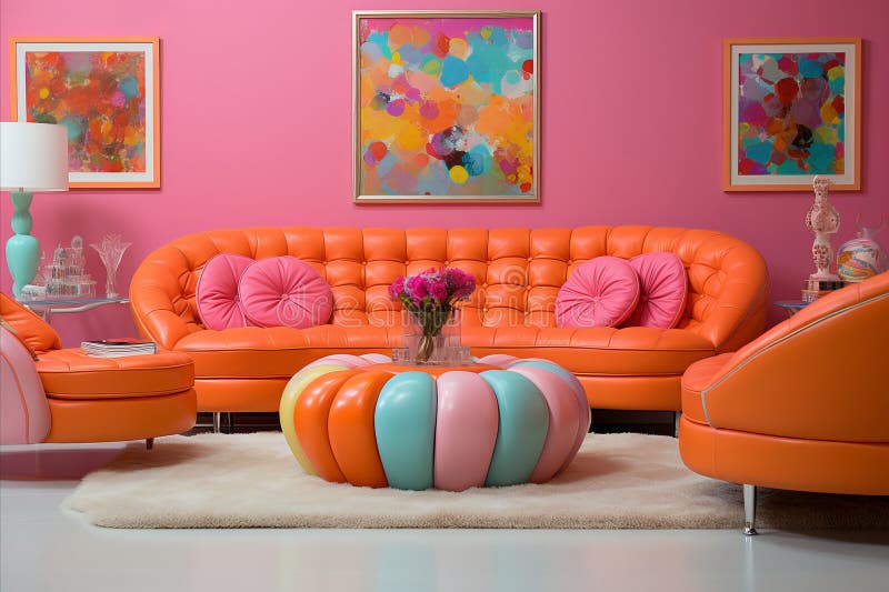 Exquisite and Spacious Room Featuring a Captivating Dopamine-Inspired ...