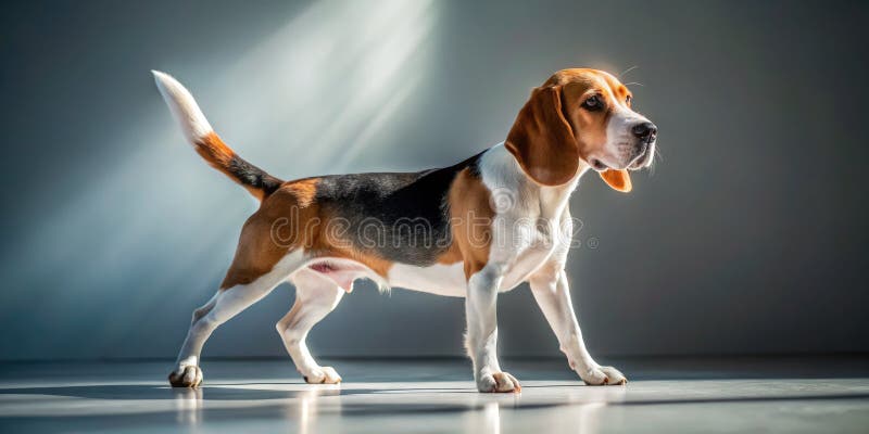 A Majestic Beagle in Motion Captivating Side Profile Portrait in a ...