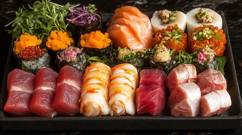 Exquisite Sushi Platter Assortment Stock Photo - Image of appetizer ...