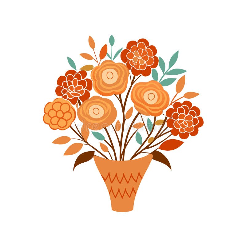 Exquisite Terracotta Bouquet Floral Design Stock Image - Illustration ...