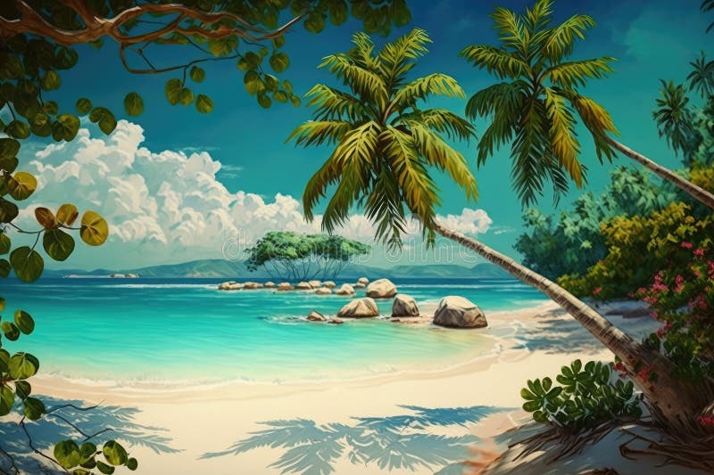 Caribbean island stock illustration. Illustration of summer - 271877358