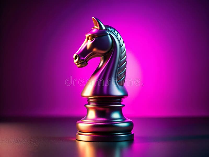 Exquisite Vintage Knight Chess Piece Banner a 3D Rendered Design for ...