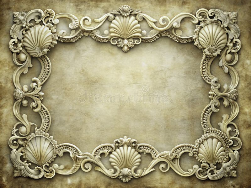 Exquisite Vintage Ornate Scallop Frame a Digital Design Element for ...