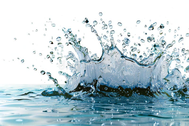 Exquisite Visual Water Splash in Motion Isolated on a White Background ...