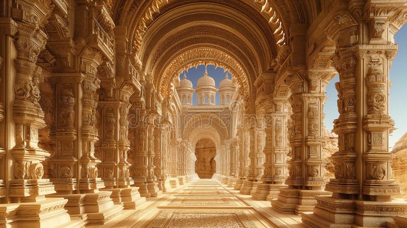 Wallpapers Islamic Architecture Interior, Golden Light, Mosque, Palace ...