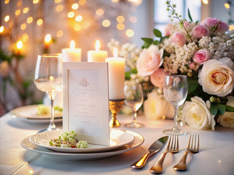 Exquisite Wedding Menu Invitation Mockup Showcase Your Fine Dining ...