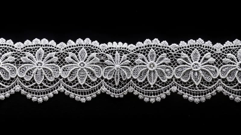 Exquisite White Lace Border Against a Dramatic Black Background: a ...