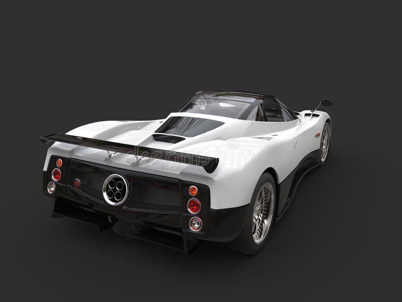 Exquisite White Sports Super Car - Back View Stock Illustration ...