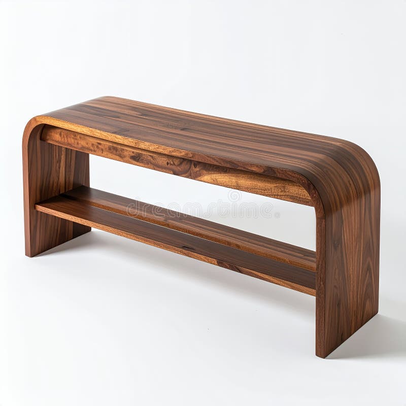 Curved Walnut Bench Showcases Elegant Grain Details, Blending Form and ...