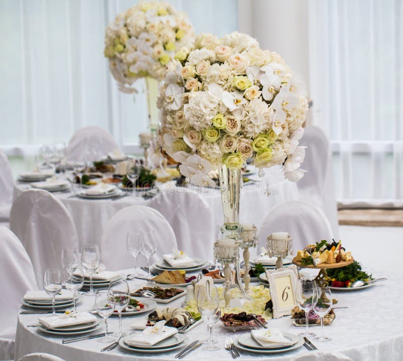 Exquisitely Decorated Wedding Table Setting Stock Image - Image of ...