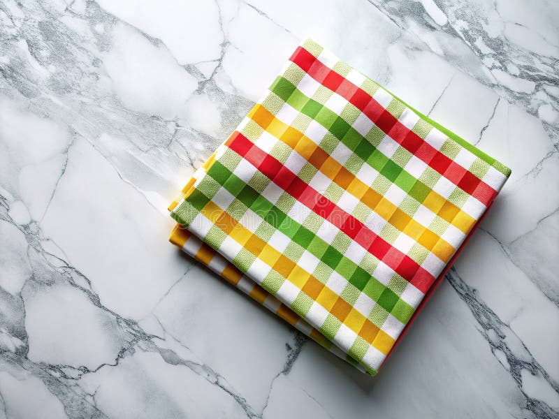 Exquisitely Detailed Folded Tablecloth Draped on a Polished Marble ...