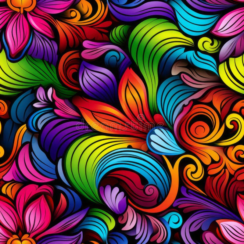 Exquisitely Vibrant and Captivating Floral Seamless Pattern with a ...