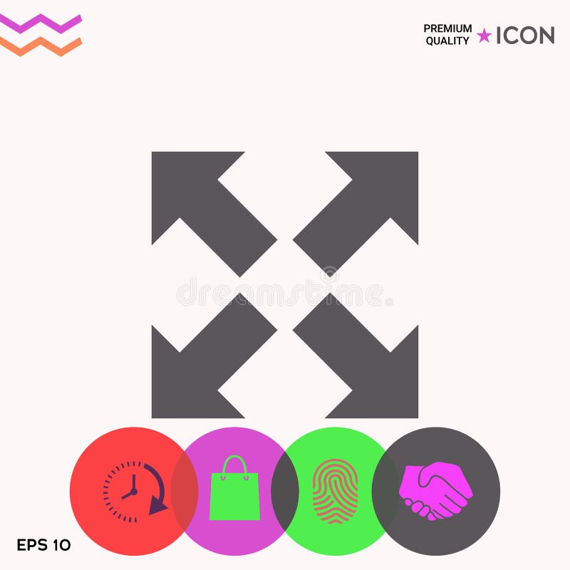 Extend, Resize Icon. Cross Arrow Sign Stock Vector - Illustration of ...