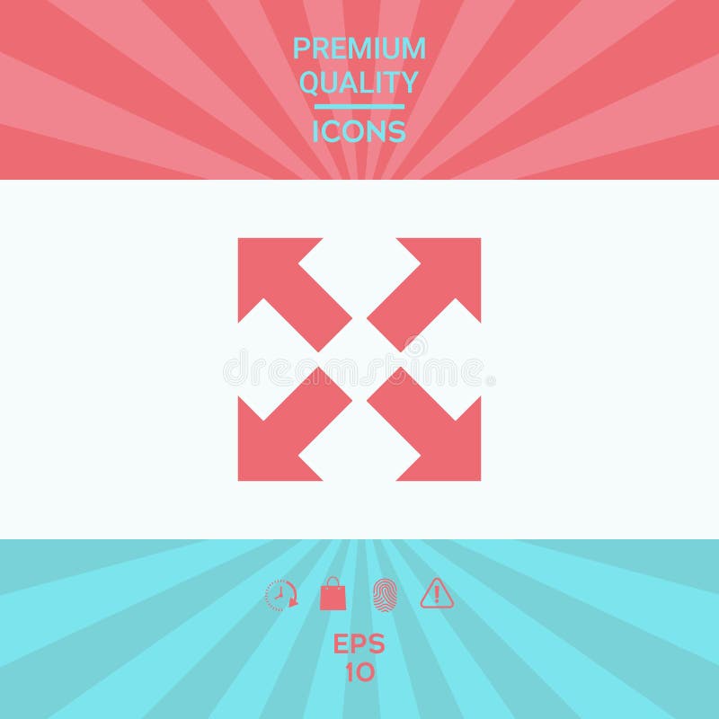 Extend, Resize Icon. Cross Arrow Sign Stock Vector - Illustration of ...