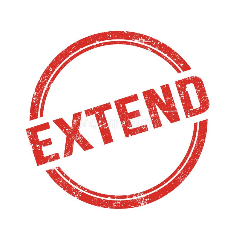 EXTEND Text Written on Red Grungy Round Stamp Stock Illustration ...
