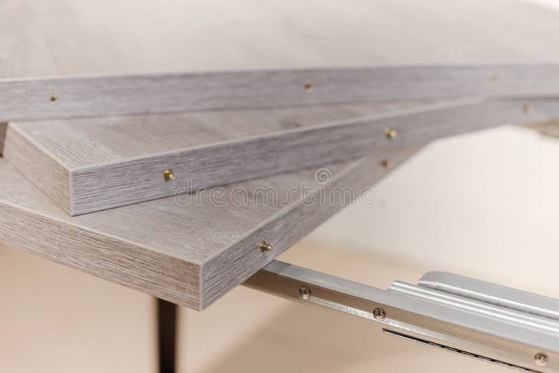 Extendable Dinning Table. Slide Gear Close Up View Stock Photo - Image ...