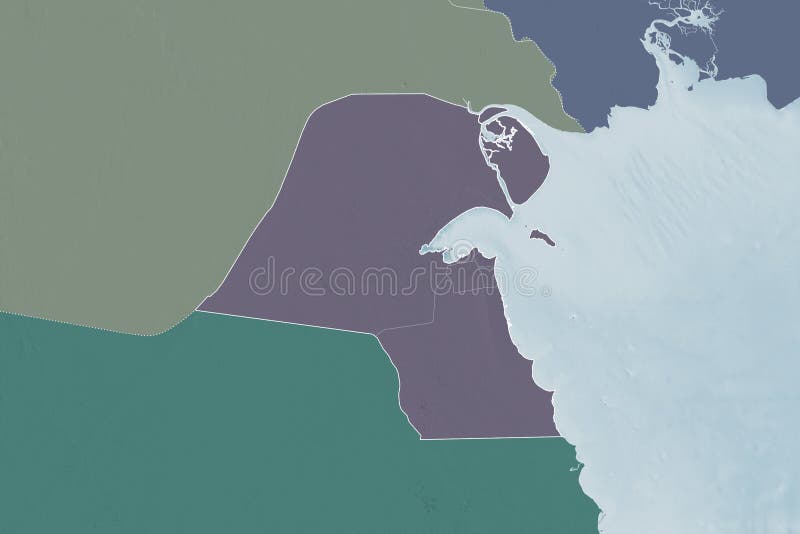 Kuwait Borders. Administrative Stock Illustration - Illustration of ...