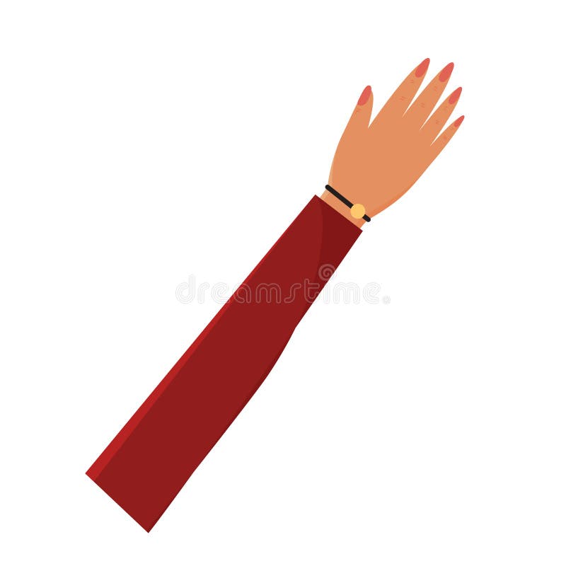 Extended Arm with Bracelet and Red Nails Vector Stock Vector ...