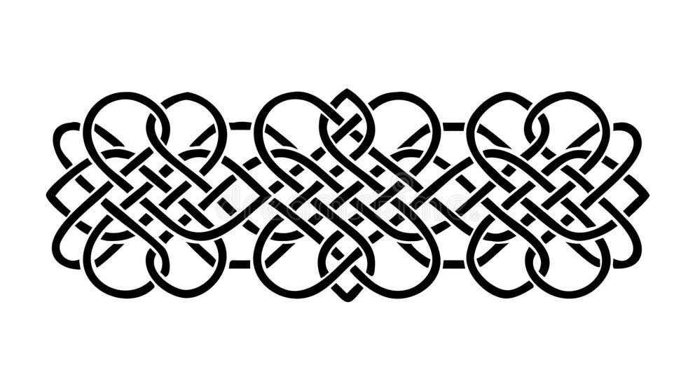 Extended Celtic Knot Pattern Horizontal Decorative Border Vector ...