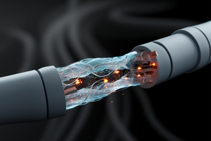 Extended Core Cable Product Depicted in 3D Rendering with Lightning ...