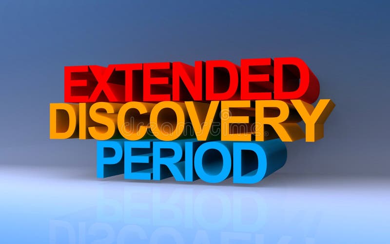 Extended Discovery Period on Blue Stock Image - Image of policy ...
