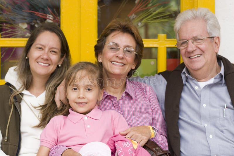 Extended Family Group Outdoors Stock Image - Image of kids ...