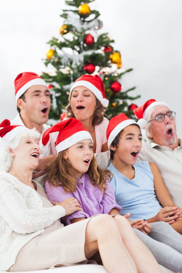 Family Singing Karaoke at Home Stock Image - Image of father ...