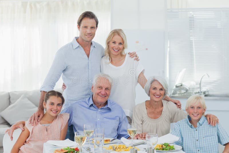 Extended Family at the Dinner Table Stock Image - Image of eating ...