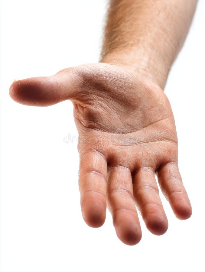 Extended Hand Reaching Out in an Empty Background Inviting Connection ...