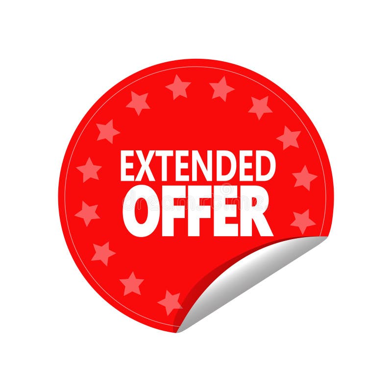 Extended offer red sticker stock illustration. Illustration of label ...