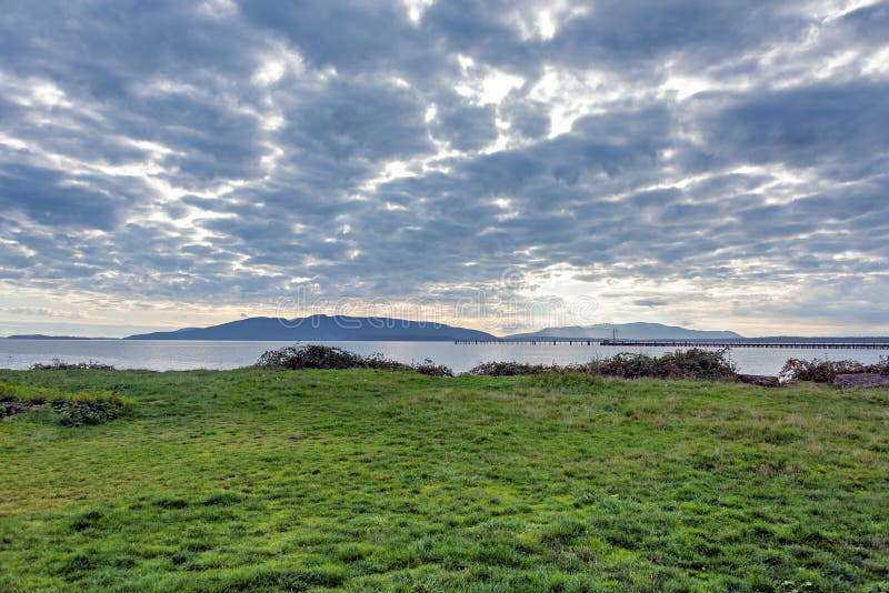 Extended Overview of the Pacific Ocean Bay in Belingham, Washington ...