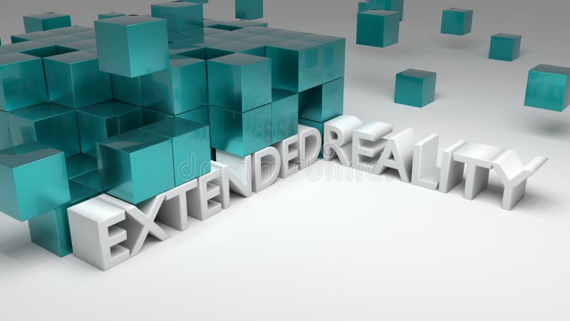 Extended Reality XR Concept Blue Cubes Stock Illustration ...