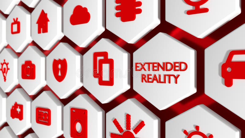 Extended Reality XR Hexagon Wall Stock Illustration - Illustration of ...