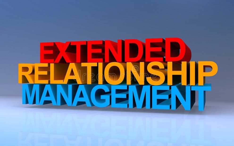 Extended Relationship Management on Blue Stock Illustration ...