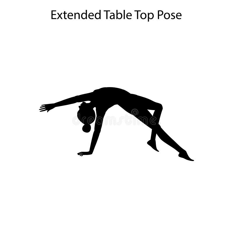Extended Table Top Pose Yoga Workout. Healthy Lifestyle Vector ...