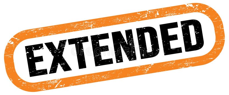 EXTENDED, Text Written on Orange-black Stamp Sign Stock Illustration ...