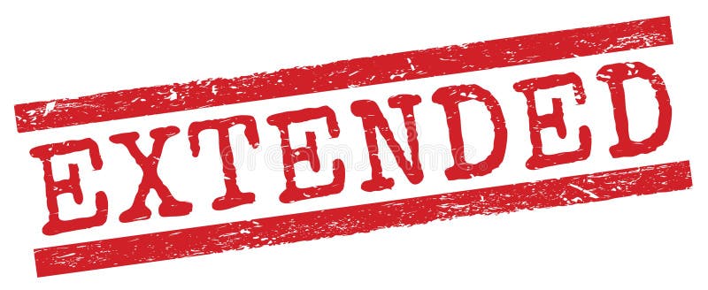 EXTENDED Text on Red Lines Stamp Sign Stock Illustration - Illustration ...